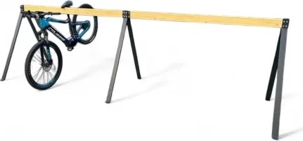 Stojan na kolo za sedlo se dřevěným nosníkem KACERLE KS-910 - 2 m Délka stojanu: 6 m, Povrchová úprava nohou: žárový zinek, Druh dřeva: dubové dřevo