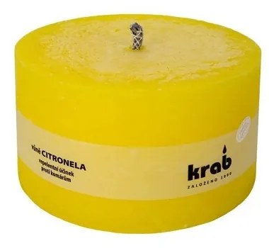 Krab - zahradní repelentní svíčka Citronela 140 × 80 mm, 1000 g, žlutá