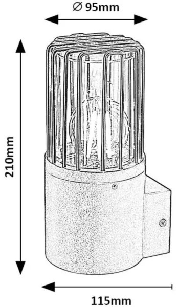 Rabalux 77083 - Venkovní nástěnné svítidlo HAREN 1xE27/60W/230V IP54 černá