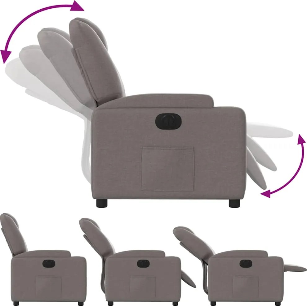 Elektrické polohovací křeslo taupe textil 3204352