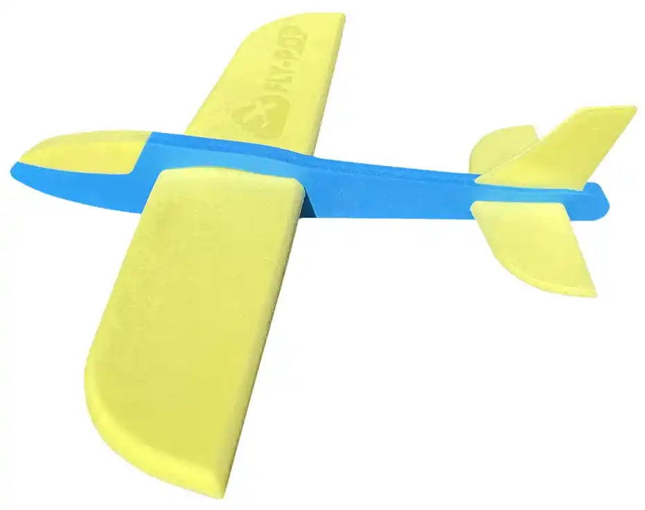 Pěnové nerozbitné letadlo - hračka pro děti Limitovaná edice: světle šedé -  žluté | BIANO