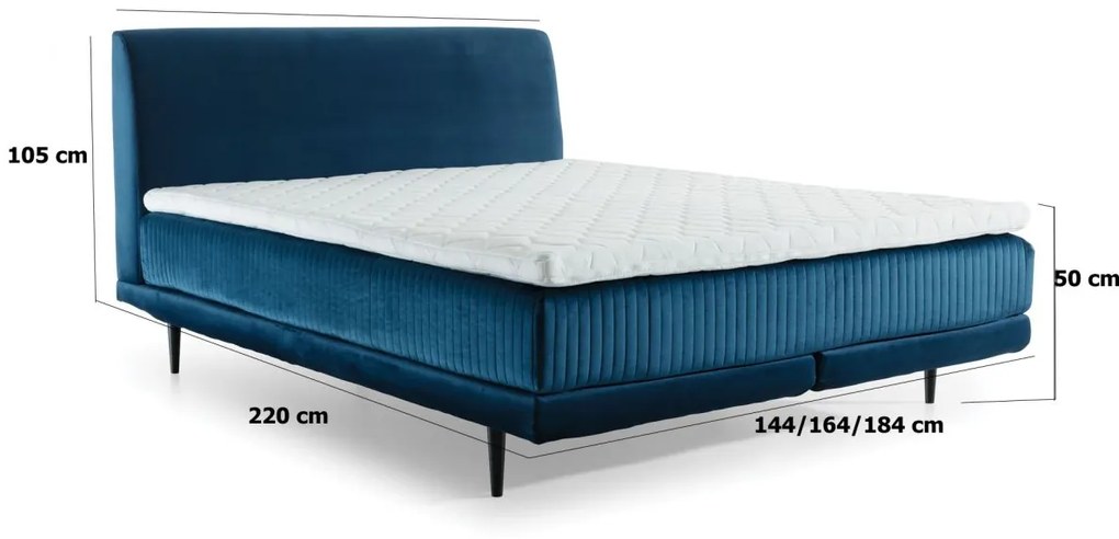 čalouněná postel ASTERIA - MatVelvet 68 / 160x200cm