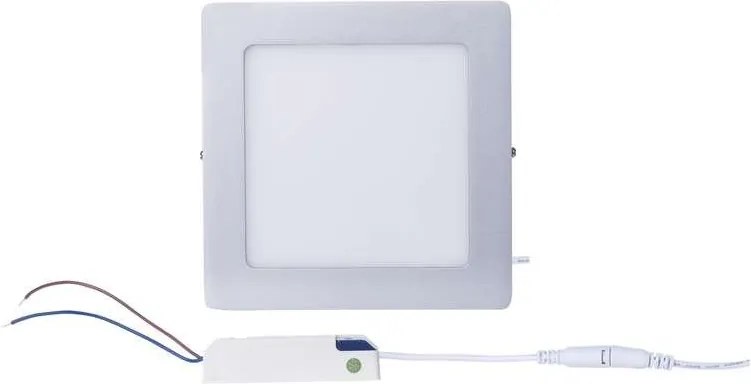 Emos LED panel 170×170, čtvercový přisazený stříbrný, 12W neut.b.