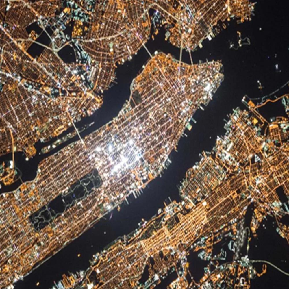 Ozdobný paraván CABINET mapa pohled na město - 110x170 cm, třídílný, obustranný paraván 360°