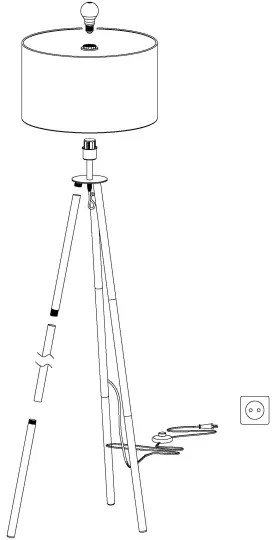 Eglo 49156 - Stojací lampa BIDFORD 1xE27/60W/230V