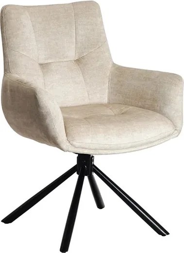 Designová otočná židle Vondila béžový samet
