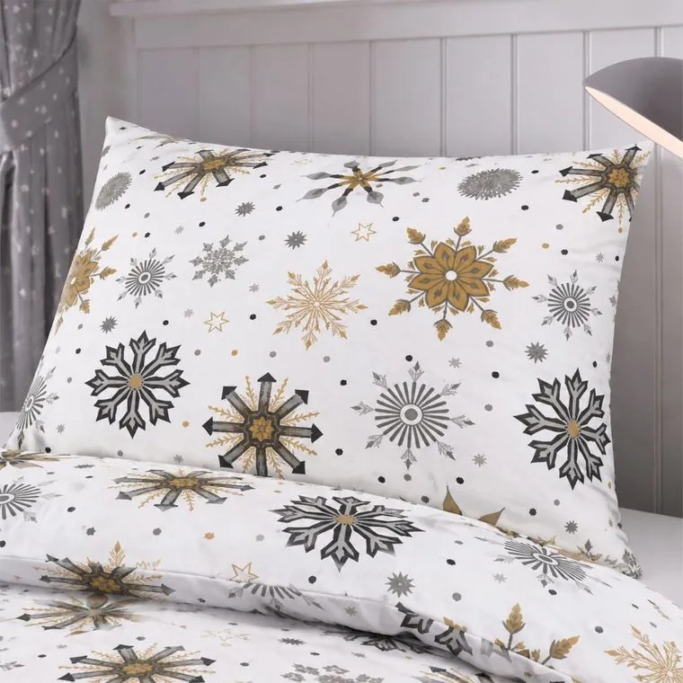 Flanelové ložní povlečení Sněhové ornamenty jednolůžko