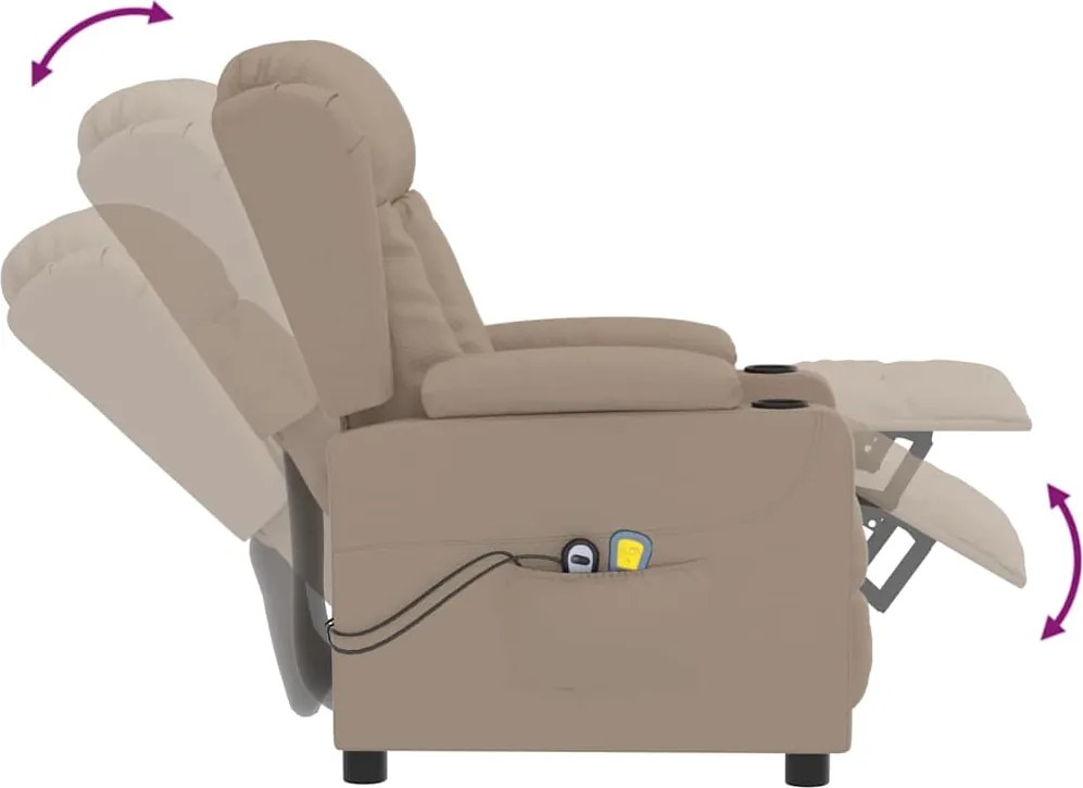 Elektrické masážní křeslo cappuccino umělá kůže 3098810