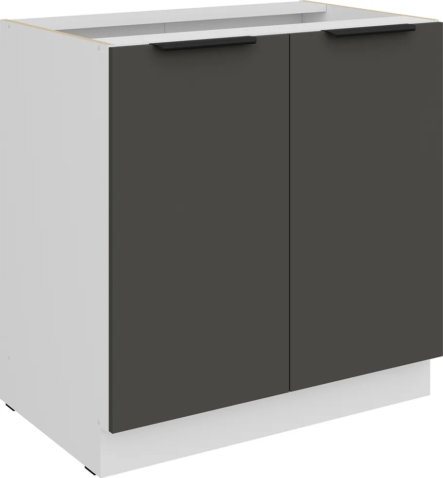 Kuchyňská linka ARIA po | 270x230 cm | UNI dvířka | bílá/šedá grafit