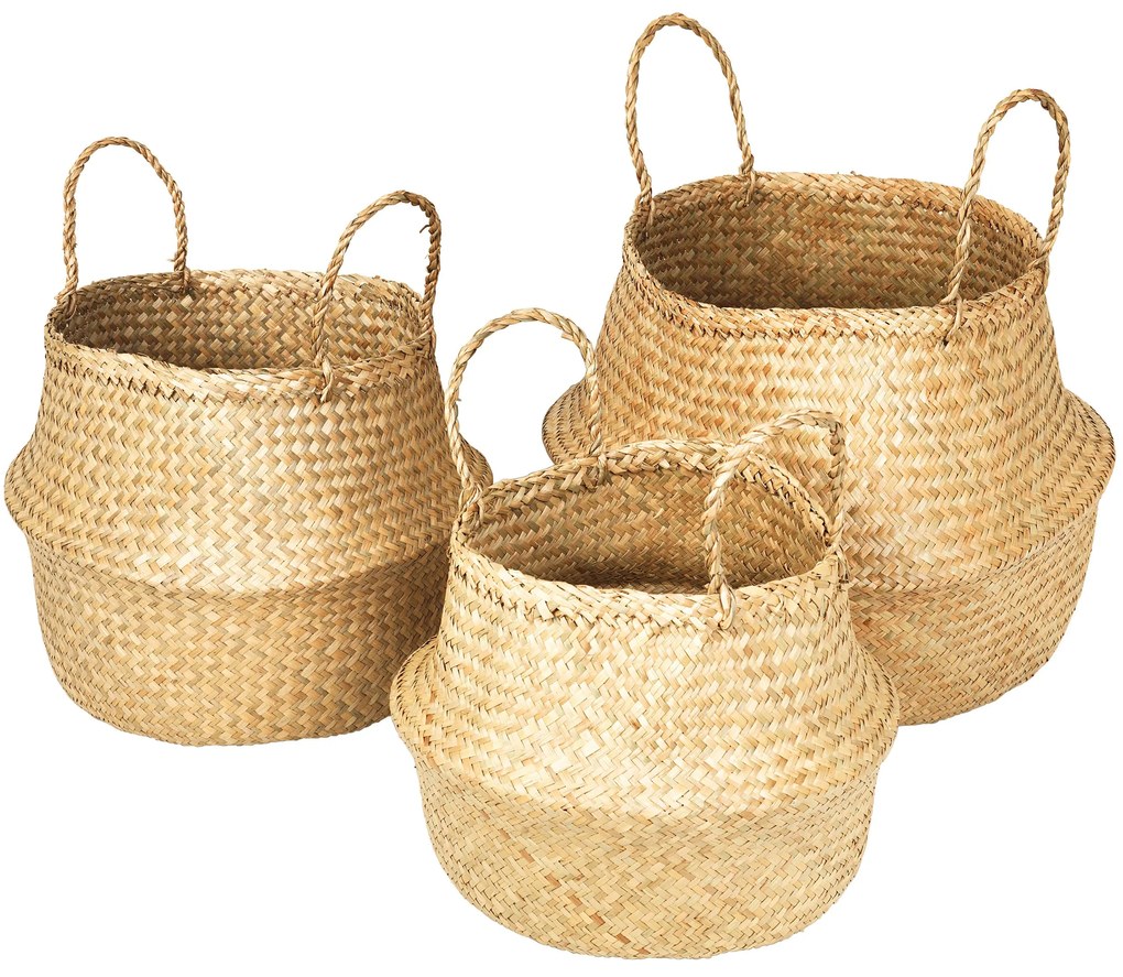 Tutumi, sada přírodních košů Boho 3ks 322161, hnědá, HOM-06668