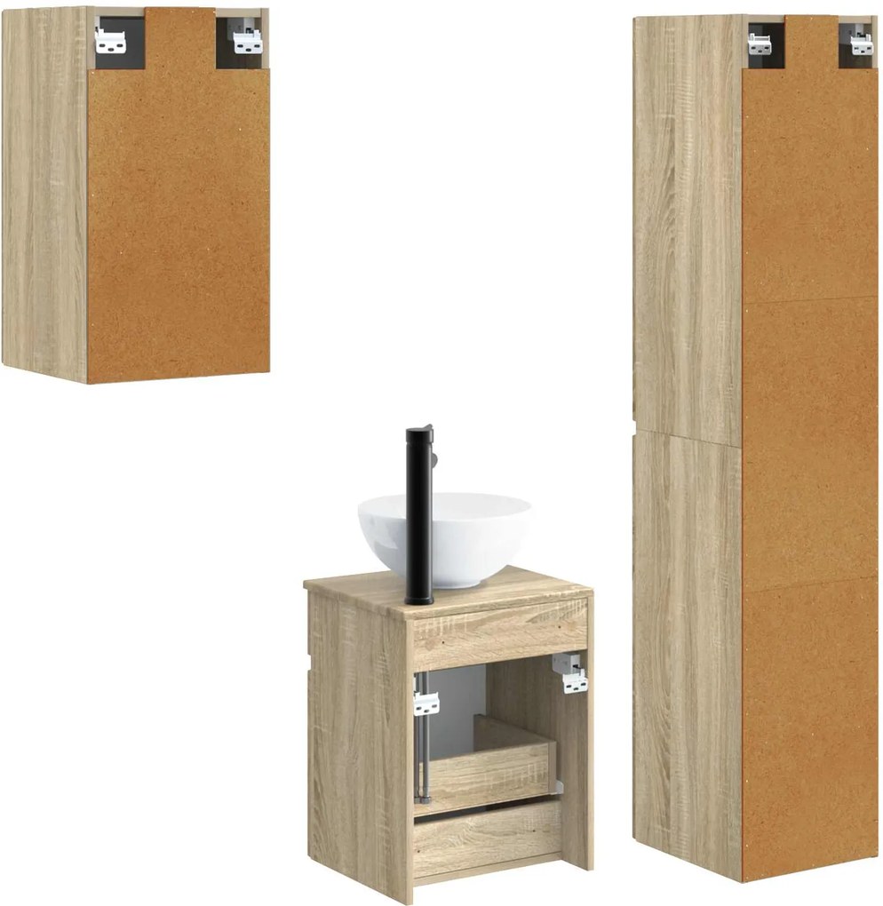 Sada koupelnového nábytku 3 ks Dub sonoma 33 x 34,5 x 160 cm 3406085