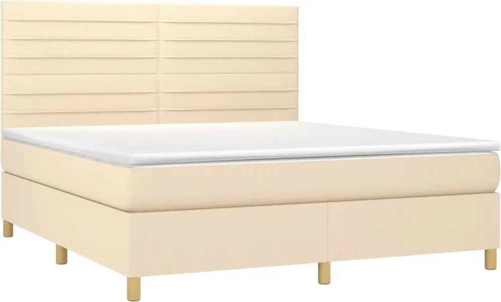 Box spring postel s matrací krémová 180x200 cm textil 3142438