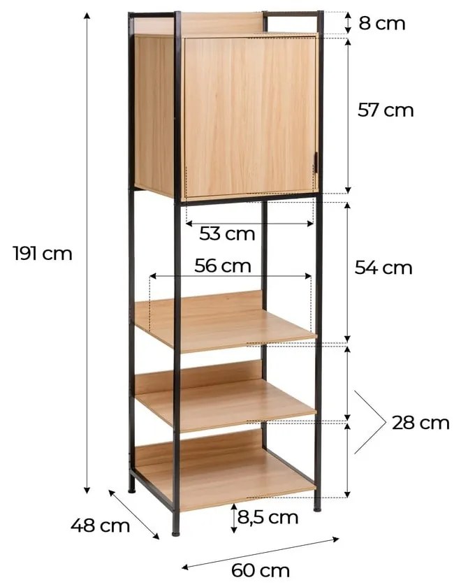 Otevřená šatní skříň v přírodní barvě 60x190x48 cm Armarios – Casa Selección