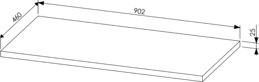 Comad Nábytková horní deska Leonardo 90 cm, dub sherman