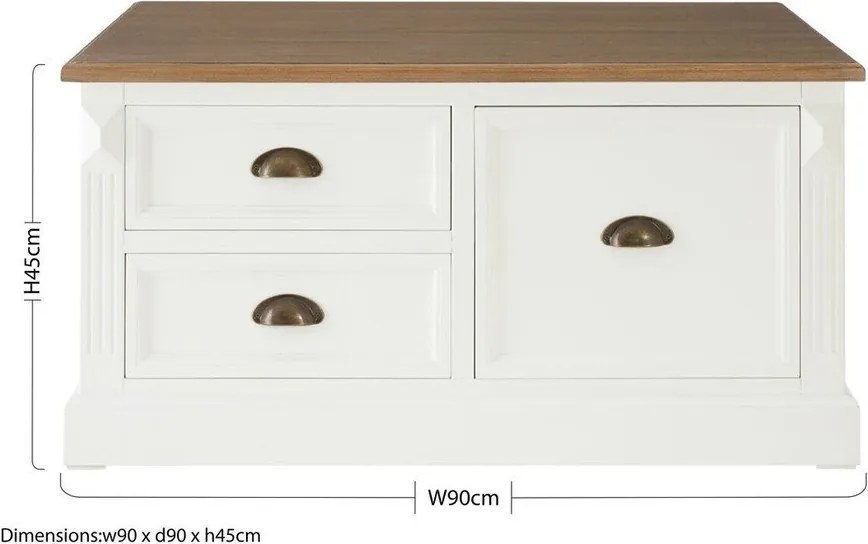 Bílý konferenční stolek v dekoru jedle 90x90 cm Hardwick – Premier Housewares