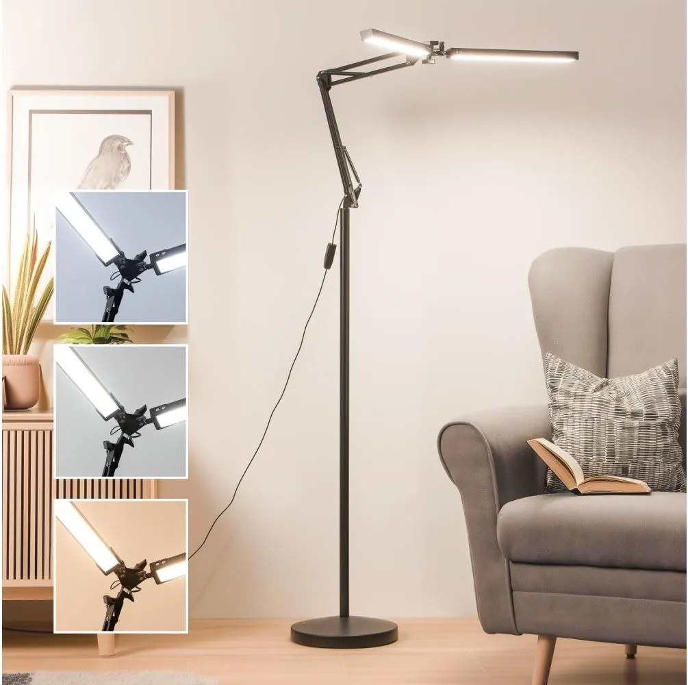 BRILAGI - LED Stm. flexibilní stojací lampa VARIO LED/14W/5V 157 cm černá