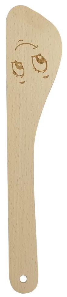 AMADEA Dřevěná obracečka s obličejem, masivní dřevo, délka 30 cm
