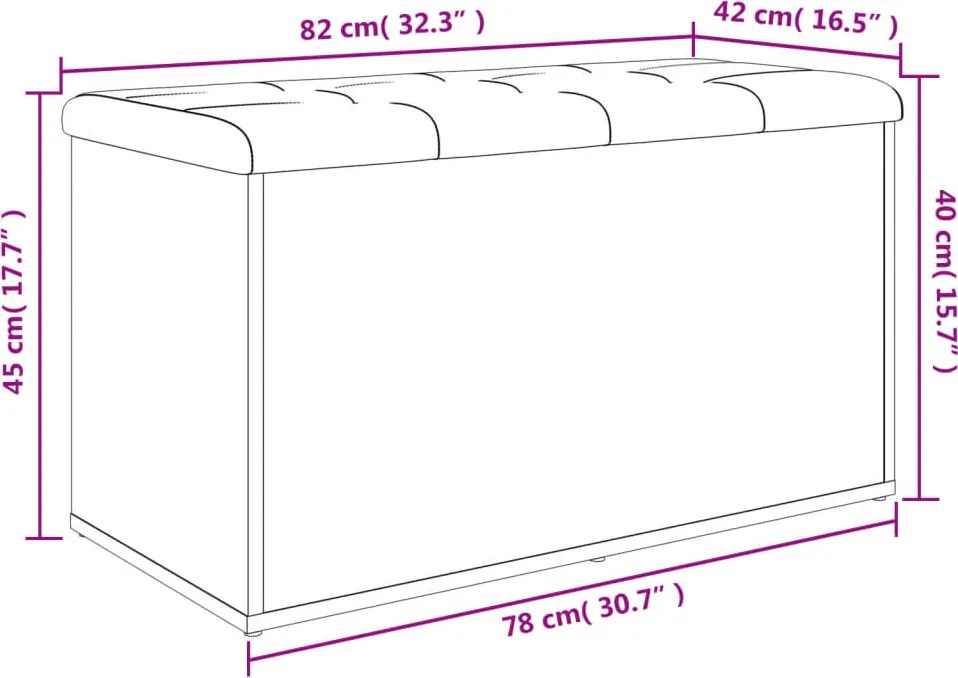 vidaXL Úložná lavice 82 x 42 x 45 cm kompozitní dřevo [835048] Barva: hnědý dub