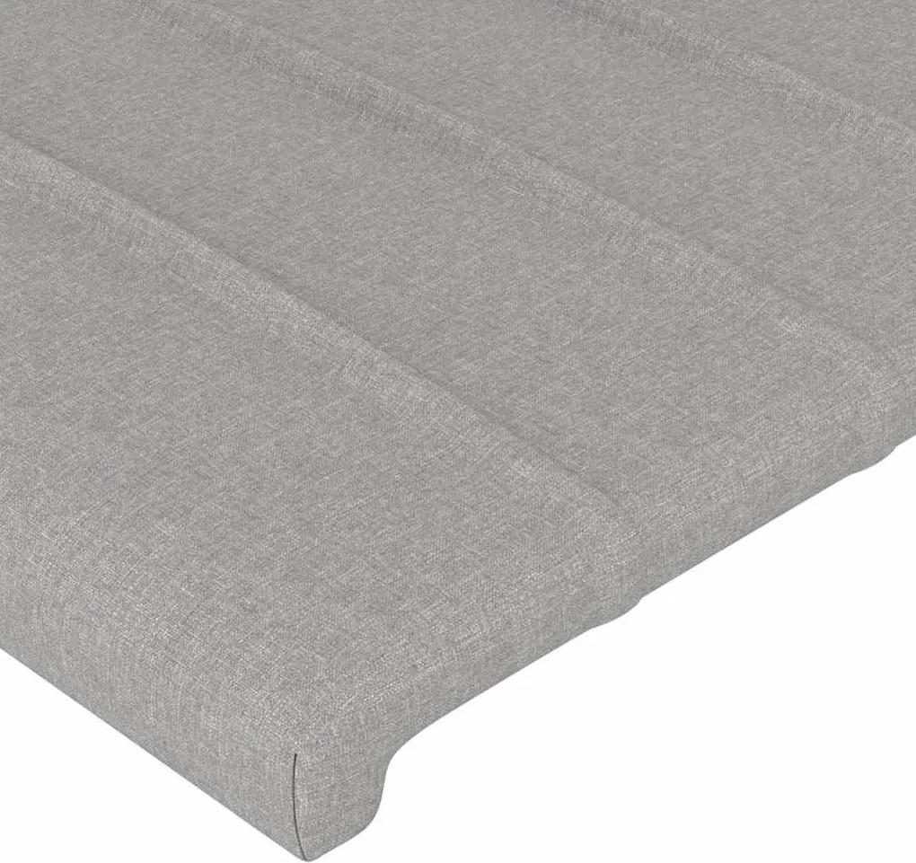 Čelo postele typu ušák světle šedé 203x23x118/128 cm textil 3118216