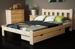 Eoshop Dřevěná postel Brita 160x200 + rošt ZDARMA - borovice