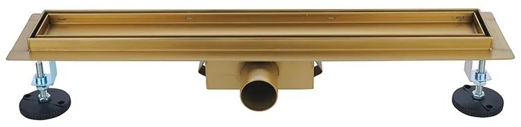 BPS-koupelny Lineární sprchový odtokový žlab 2v1 DL01 FIX 60 cm, zlatý