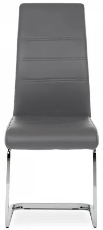 Jídelní židle šedá ekokůže kovová pohupová podnož lesklý chrom DCL-408 GREY