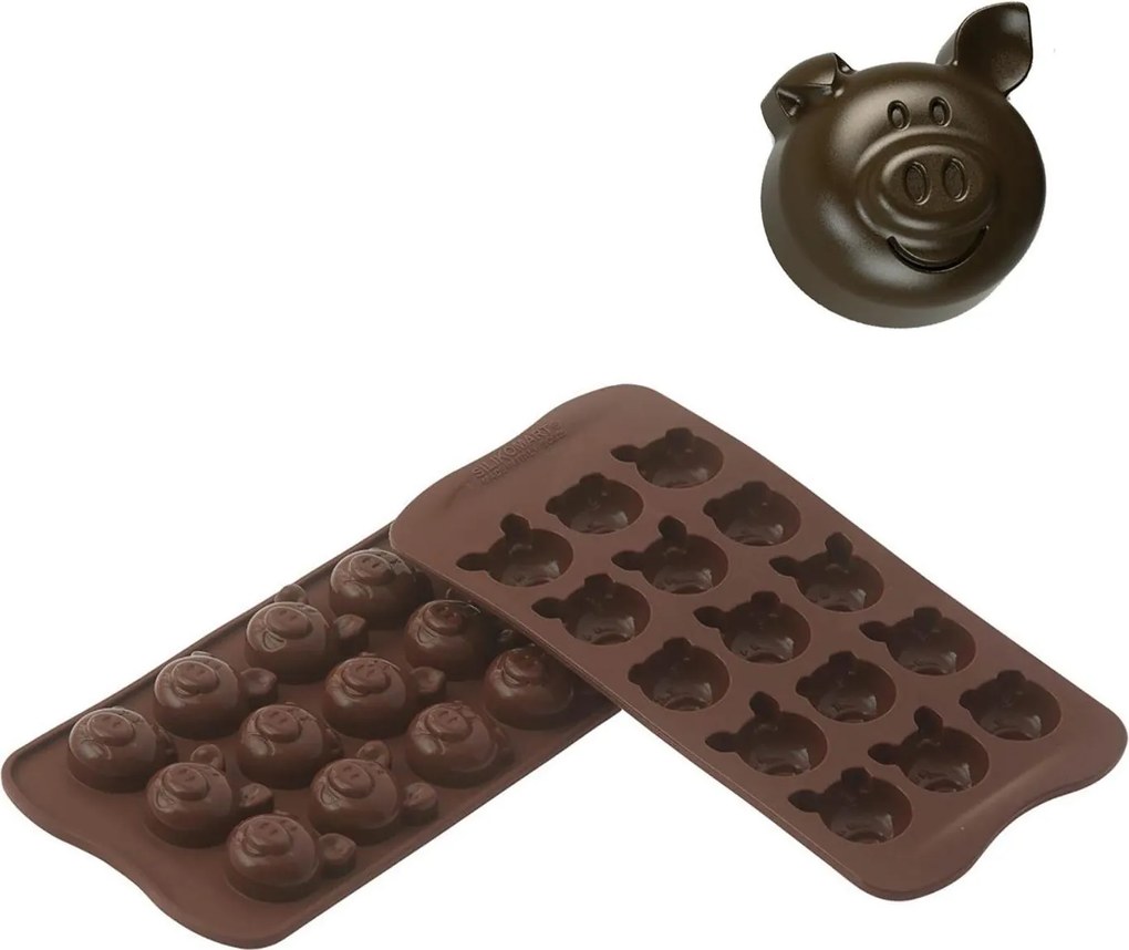 Forma na pralinky Scg35 Choco Pigs silikonová