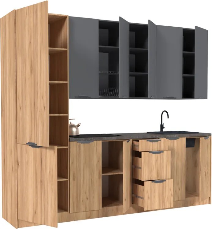 Sada 2.6 vrch Antracit / Grafit, spodek Dub kraft Leo