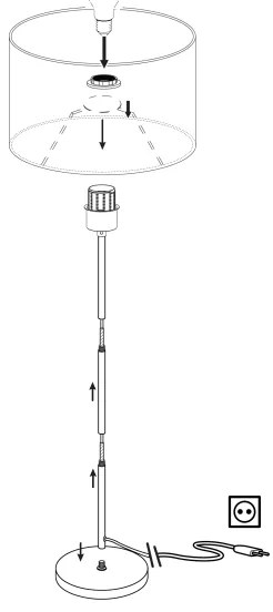 Eglo 96377 - Stojací lampa PASTERI 1xE27/60W/230V pr. 28 cm šedá