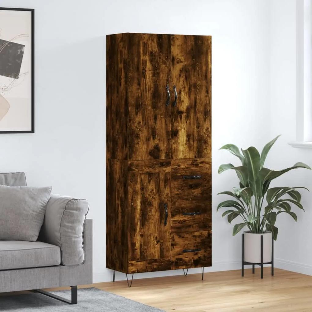 vidaXL Skříň highboard 69,5 x 34 x 180 cm kompozitní dřevo [3198109] Barva: hnědý dub