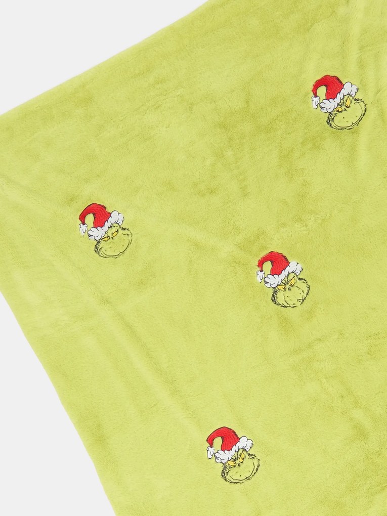 Sinsay - Dětská vánoční deka s výšivkou Grinch - neonová