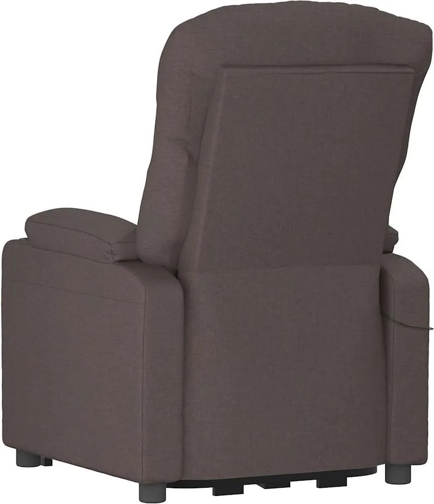 Elektrické polohovací křeslo tmavě hnědé textil 3098820