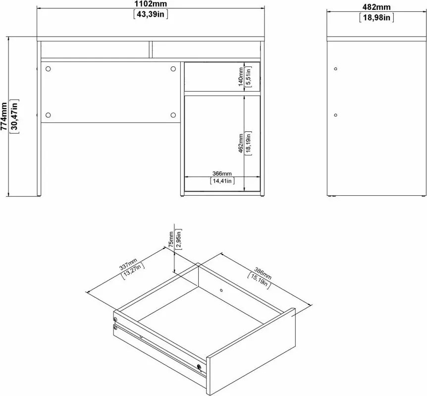 FALCO Psací stůl Felix 488 černý MAT
