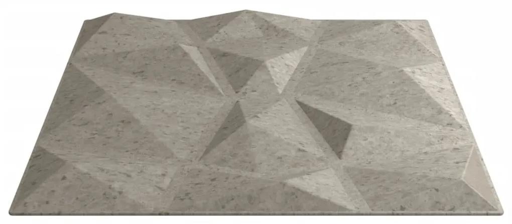 Nástěnné panely 24 ks betonově šedé 50 x 50 cm XPS 6 m² diamant - Default Title