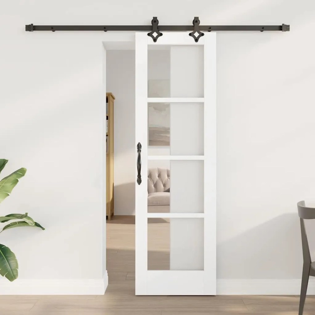 Posuvné dveře ORKDAL 61 x 198,5 cm Masivní borové dřevo a sklo 3332182