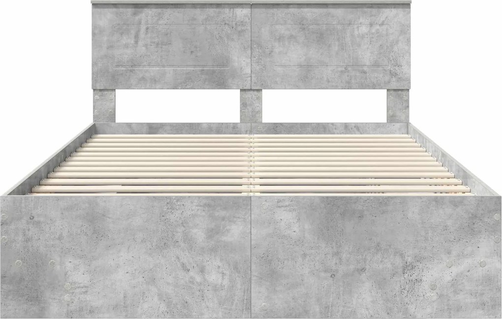 Rám postele s čelo Betonově šedá 140 x 200 cm Kompozitní dřevo 3408854