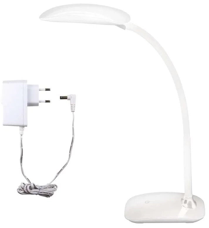 LED stolní lampička MA66-D bílá s USB Emos Z7572