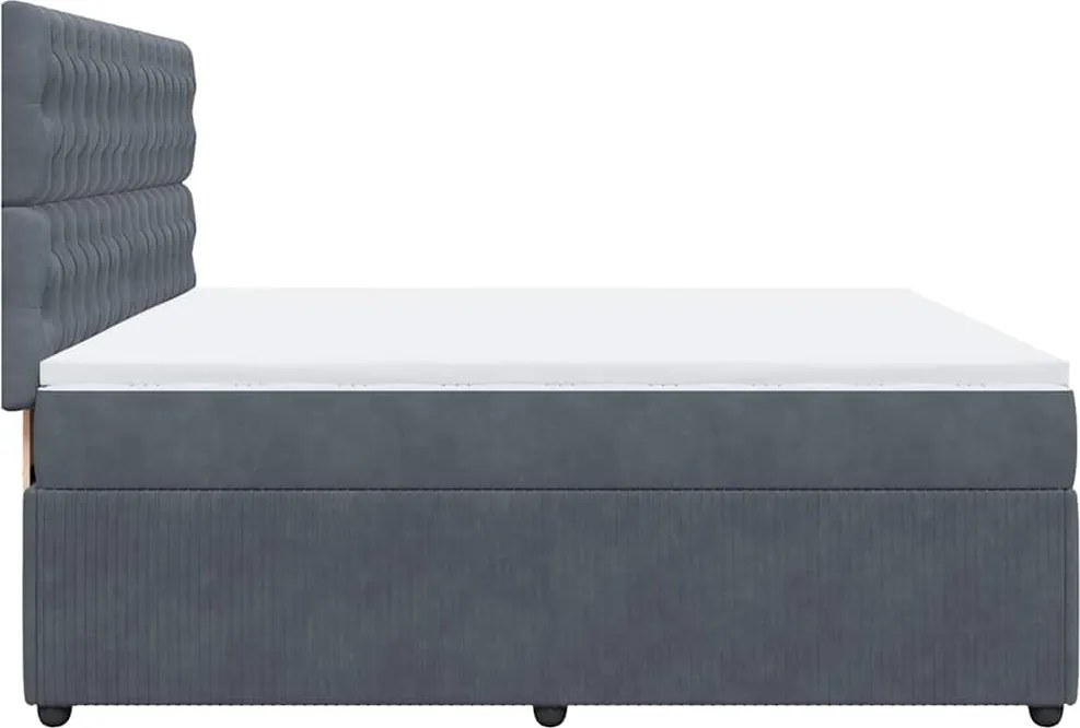 Box spring postel s matrací tmavě šedá 200x200 cm samet 3292437
