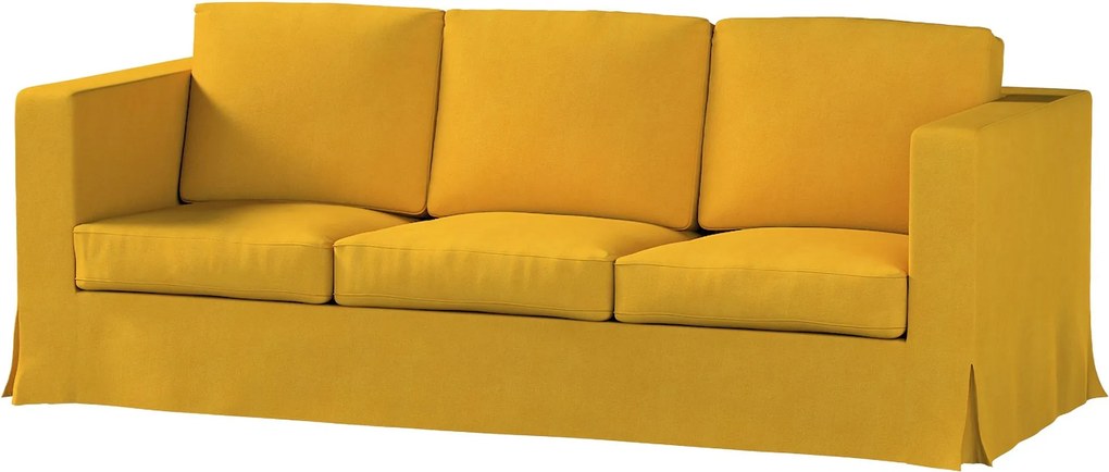 Potah na pohovku IKEA Karlanda 3-místná nerozkládací, dlouhý barva žlutá látka pletený vzor