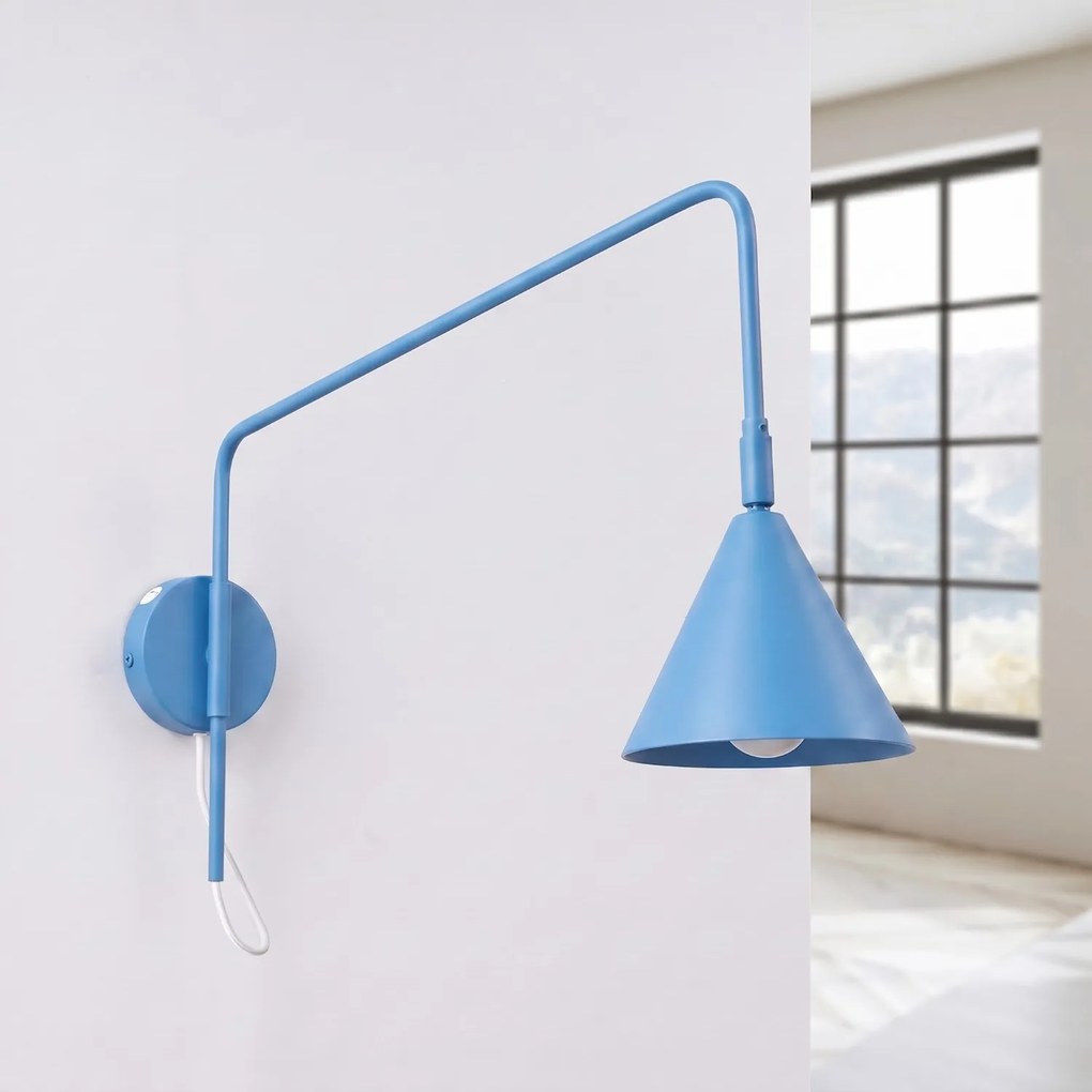 Sollux Lighting Nástěnné svítidlo NOX 1 světle modré s vypínačem