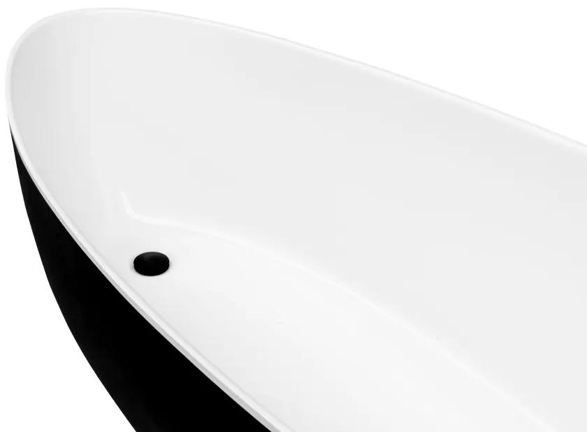 BESCO Volně stojící vana GOYA černá/bílá Rozměr vany - 160 × 70 cm VANSAL16BW