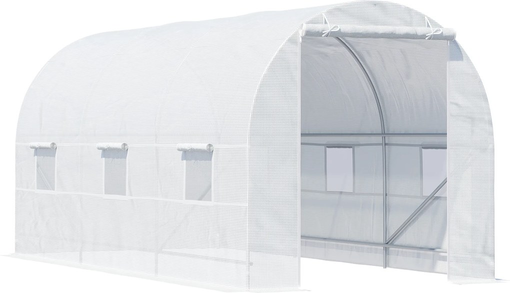 Fóliový skleník Outsunny 450x200x200 cm, robustní skleník s fólií odolnou proti UV záření | Aosom.de