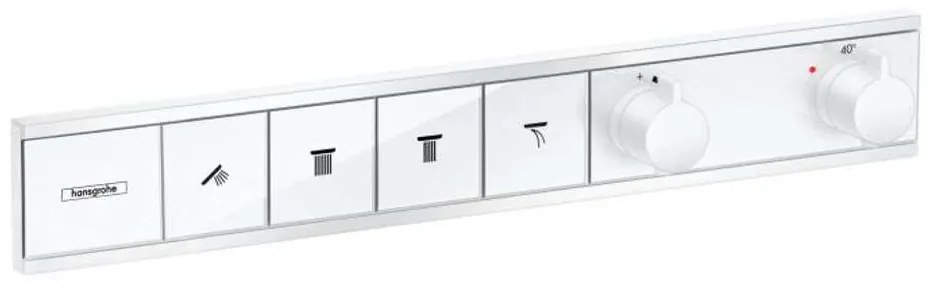 Hansgrohe RainSelect - Baterie pod omítku pro 4 spotřebiče, matná bílá 15382700