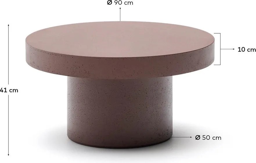 Betonový kulatý zahradní konferenční stolek ø 90 cm Aiguablava – Kave Home