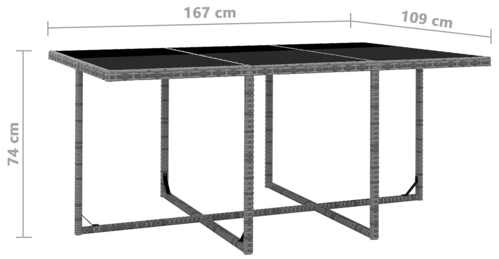 vidaXL 11dílný zahradní jídelní set s poduškami polyratan šedý