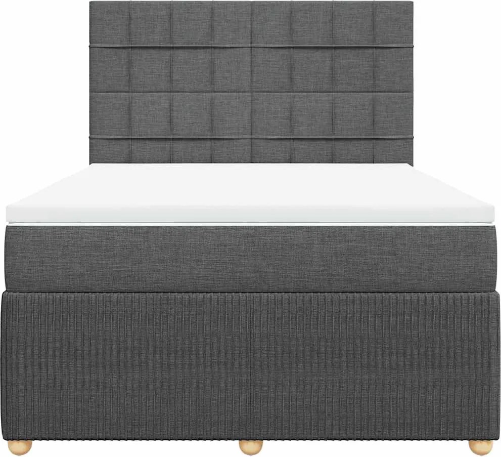 Box spring postel s matrací tmavě šedý 140 x 190 cm textil 3294352