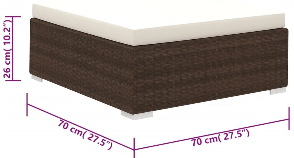 vidaXL Marketos 8dílná zahradní sedací souprava s poduškami polyratan hnědá