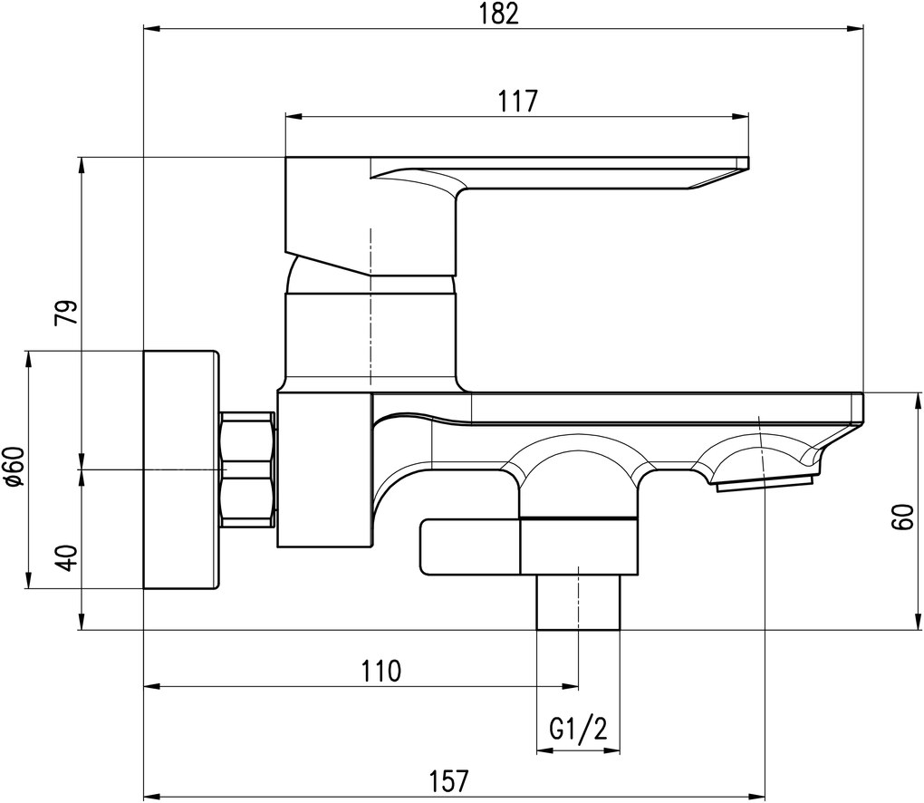 Slezák Rav Nil vanová baterie nástěnná 150 mm se sprchou zlatá lesklá NL154.5/1Z