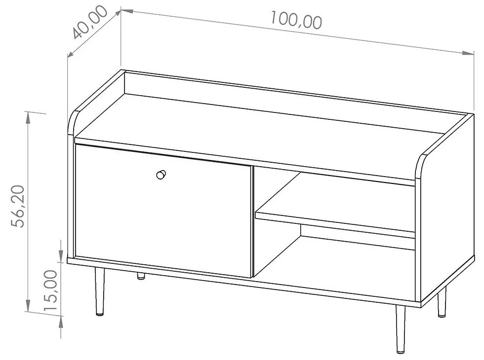 VASINA | TV stolek | VS-07 | RTV100 | 100 cm | dub brandy castello