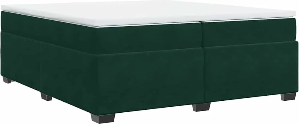 Box spring postel s matrací tmavě zelená 200x200 cm samet 3285308